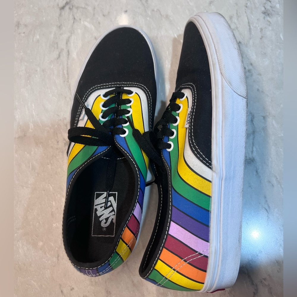Vans Authentic Rainbow Tennis Shoes Sneakers Skate Sh… - Gem